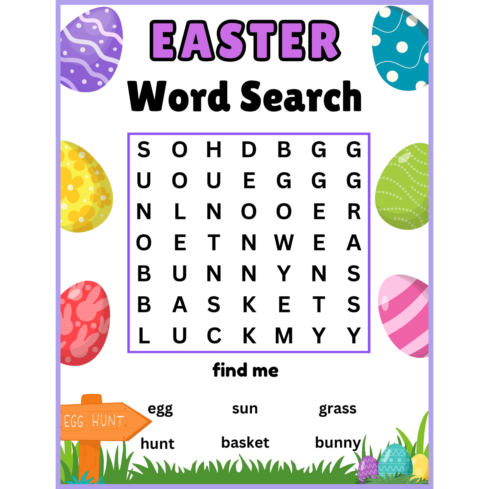 Easy Easter Wordsearch