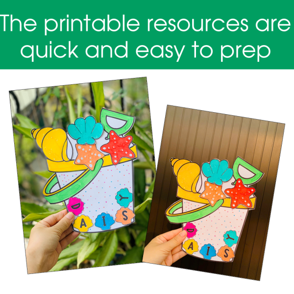 Bucket Summer Name Craft Writing Activity/ Beach May June End of Year ...