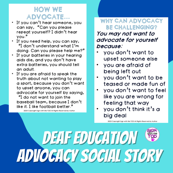 Deaf Education Advocacy Social Story | Made By Teachers