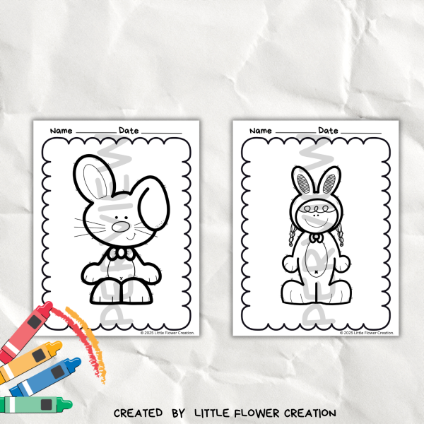 Easter & Spring Coloring Sheets Preschool Kindergarten Egg, Bunny ...