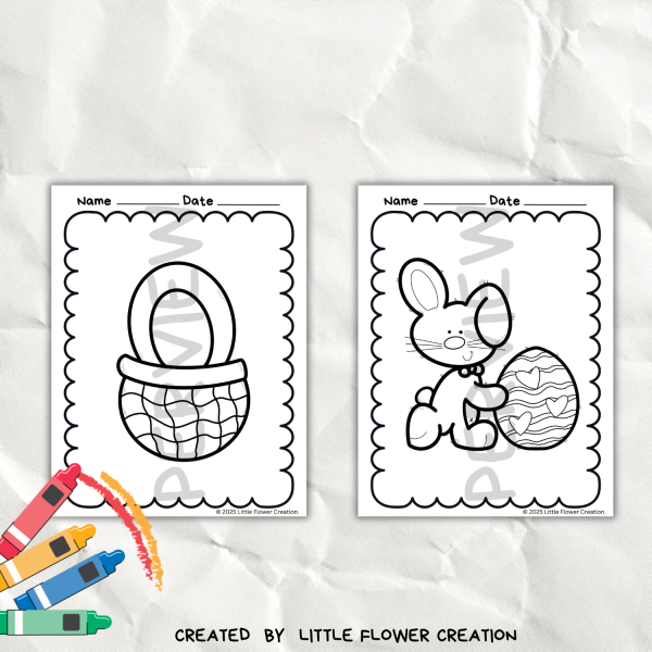 Easter & Spring Coloring Sheets Preschool Kindergarten Egg, Bunny ...