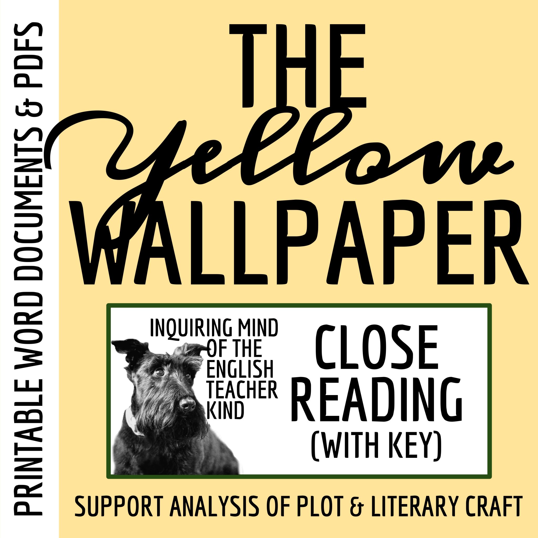 "The Yellow Wallpaper" Close Reading Analysis Worksheet for High School ...