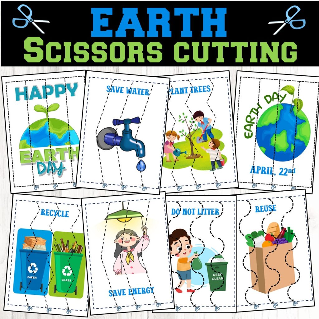 Earth Day activities, fine motor center, Scissor Cutting Practice ...