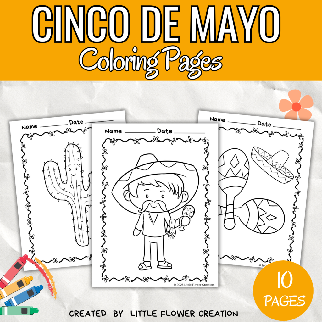 Cinco De Mayo Coloring Sheets Preschool Kindergarten - Cute Space ...
