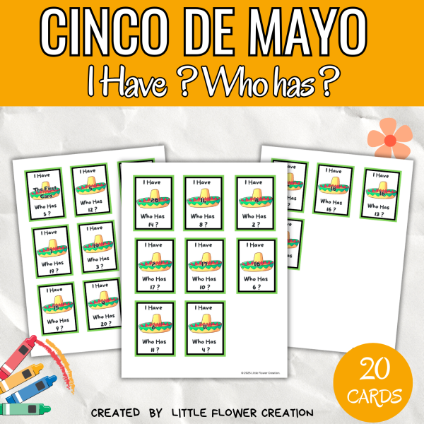 Cinco De Mayo Activity I Have Who Has Preschool-K -Number Recognition ...
