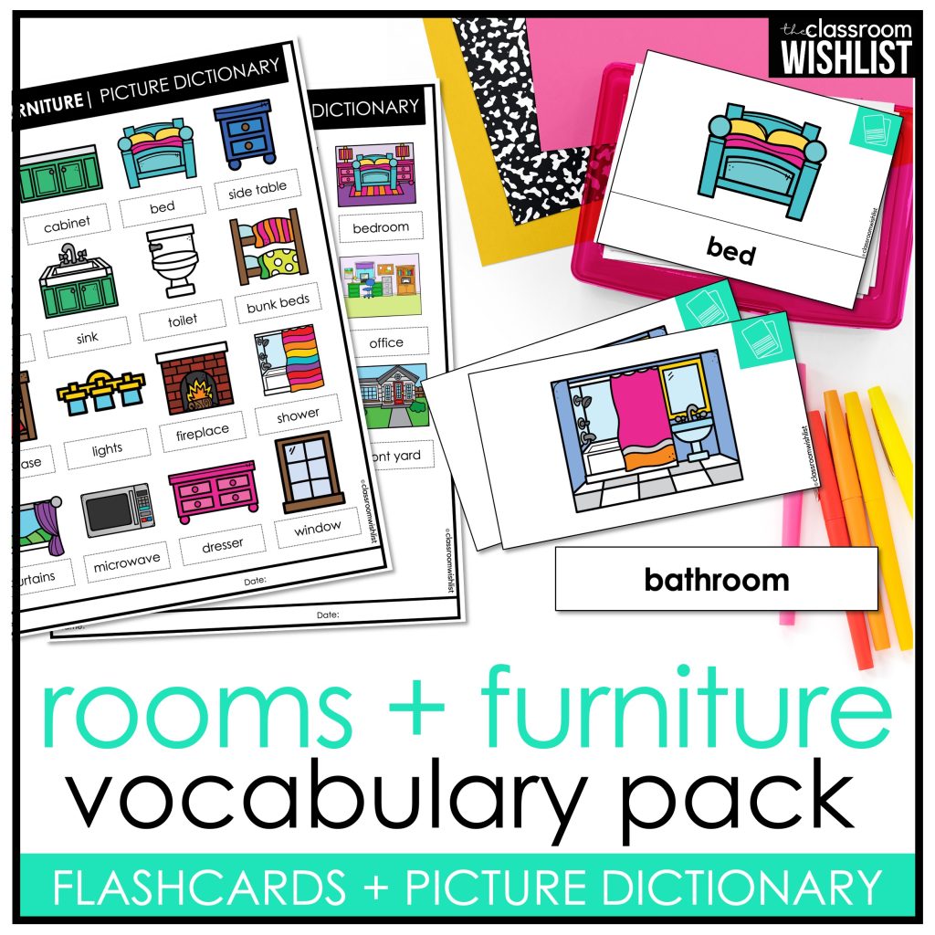 House, Rooms & Furniture Vocabulary Pack: Flashcards & Picture ...