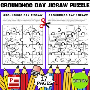 Groundhog Day Coloring Jigsaw Puzzle | Groundhog Day Activity ...