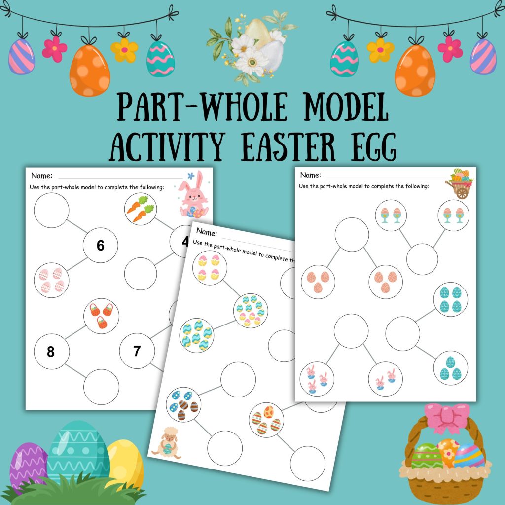 Part Part Whole Worksheets Simple Addition Eggs Easter Math Spring ...