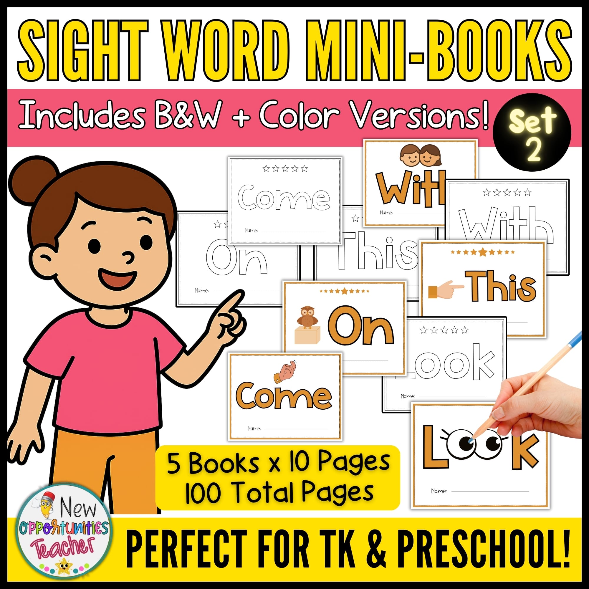 Sight Words Mini Books Set 2 - End of Year Activities May Preschool TK ...
