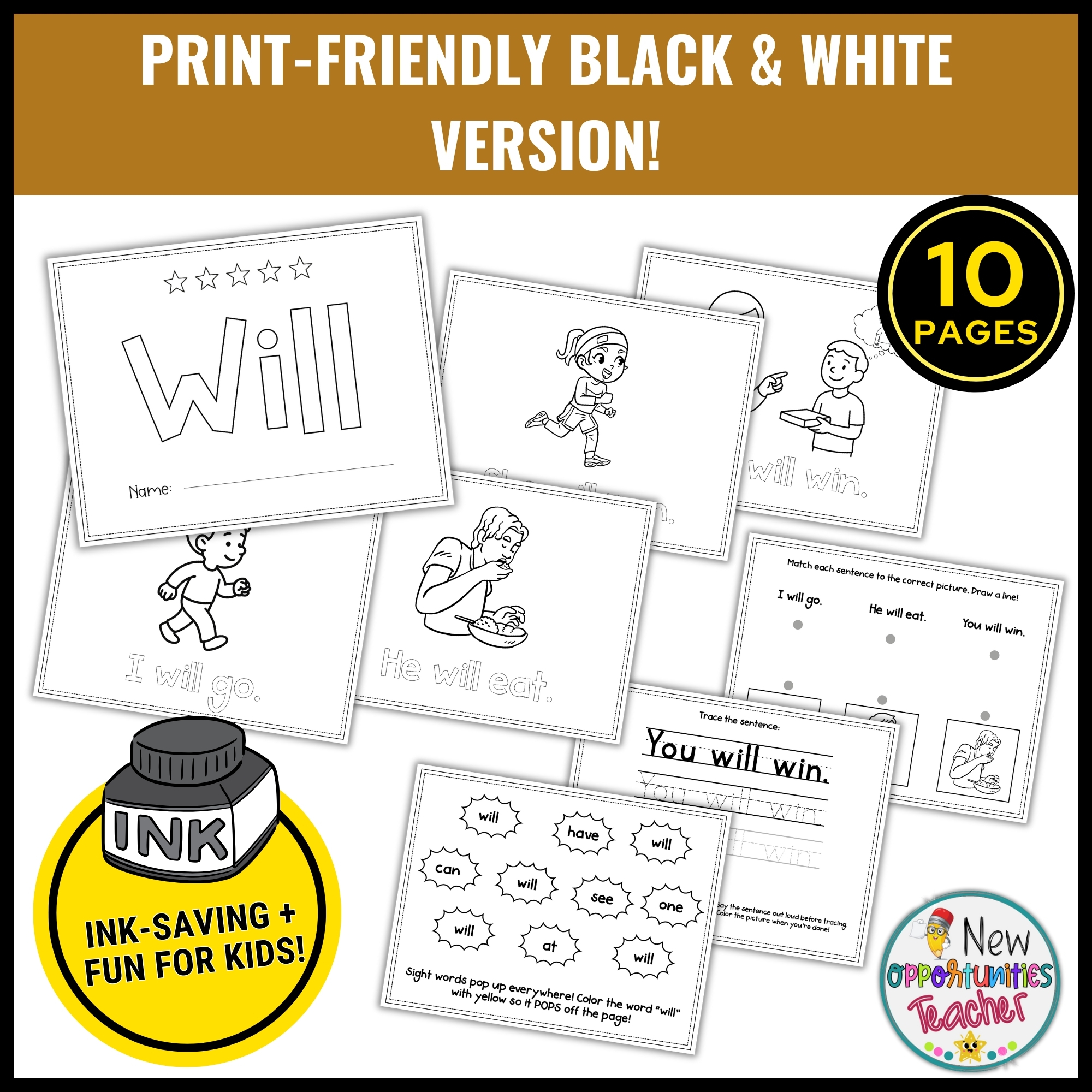 Sight Words Practice Mini Books Set 5 Preschool and Transitional ...