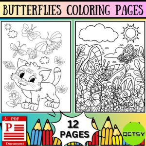 Butterfly Coloring Pages for Kids – 12 Printable Spring Coloring Sheets ...