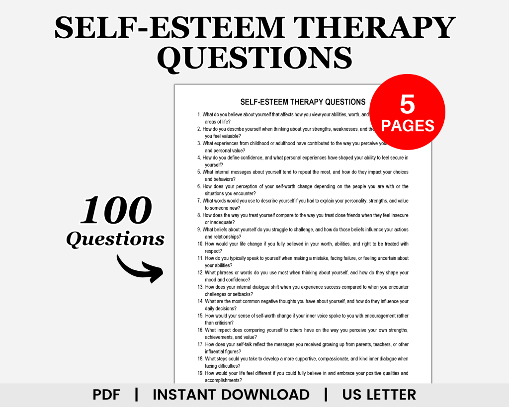 Self Esteem Therapy Questions, Confidence Therapy, Self Confidence ...