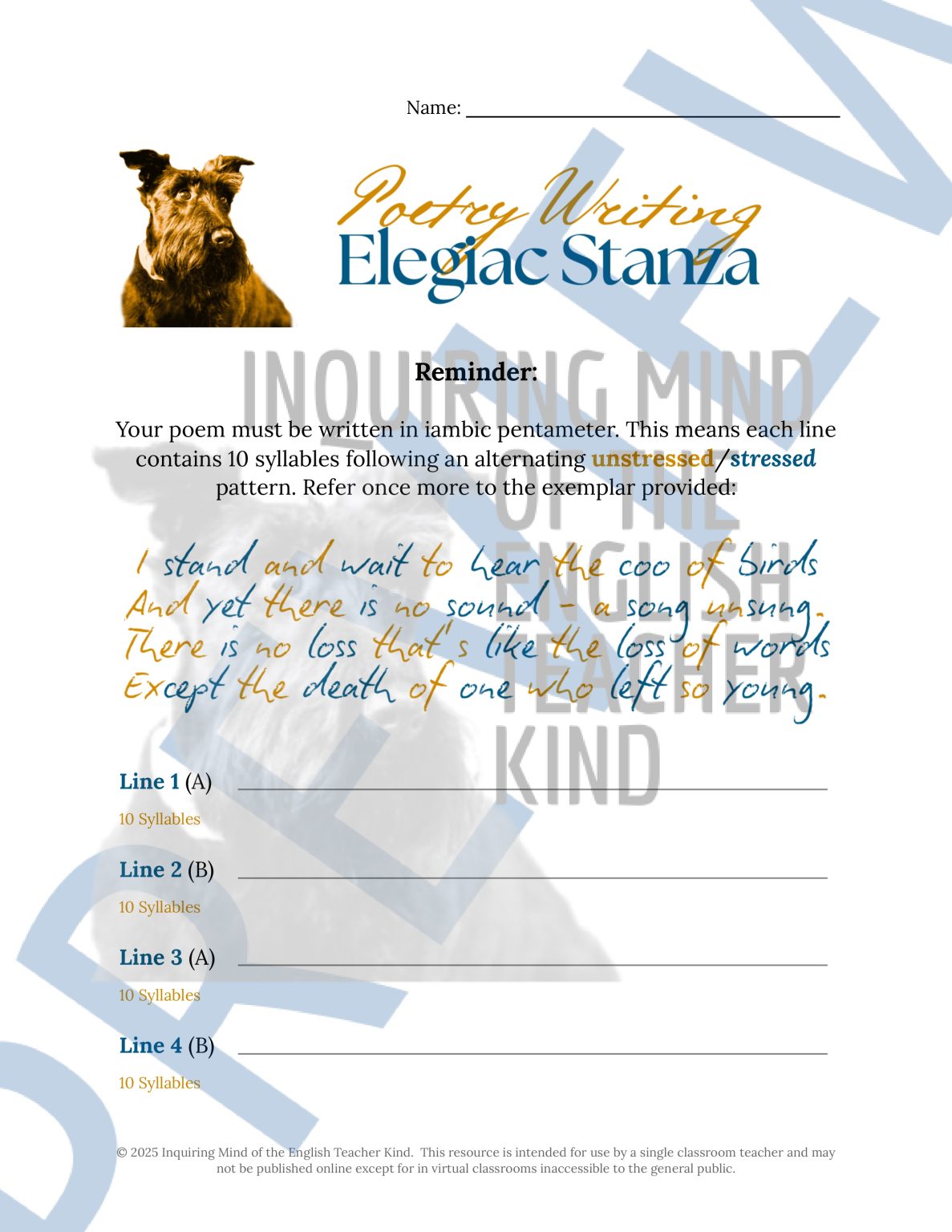Quick Poetry Activities with Outlines for High School Creative Writing ...