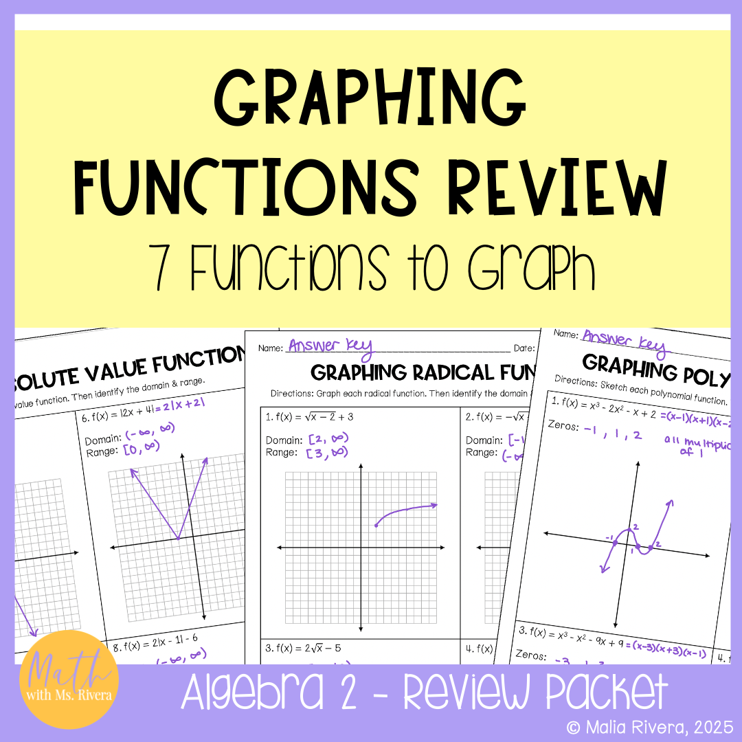 Radical Functions Guided Notes Bundle for Algebra 2 | Made By Teachers