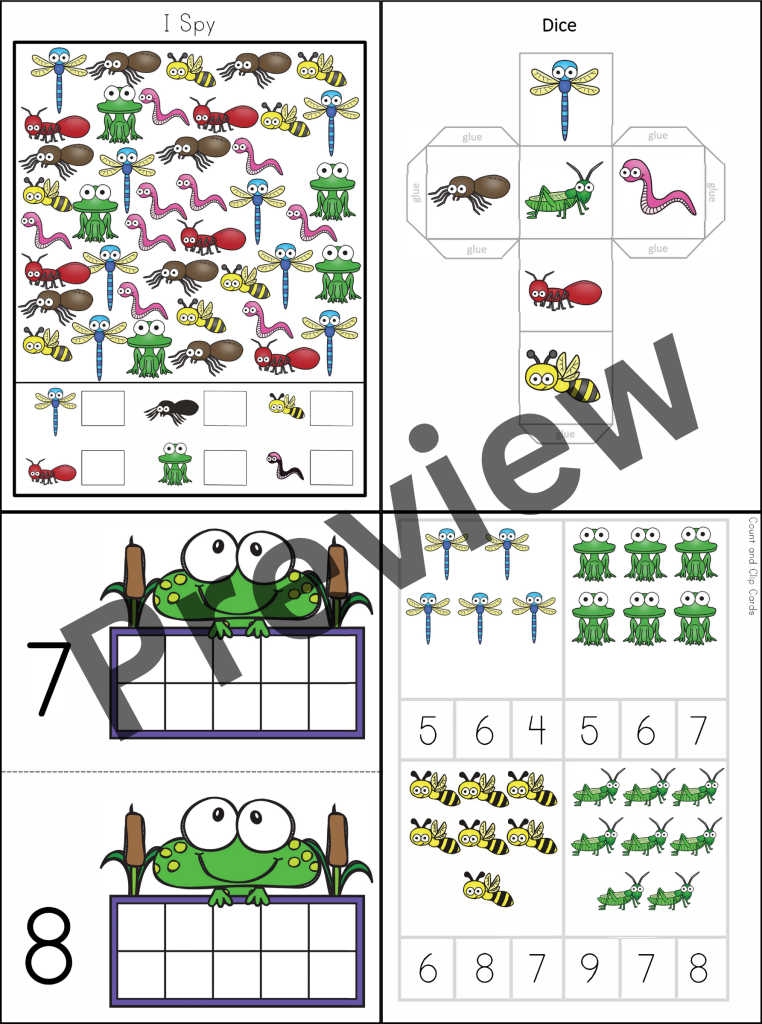 Insects Math and Literacy Worksheets | Spring Bugs & Flowers | Garden ...