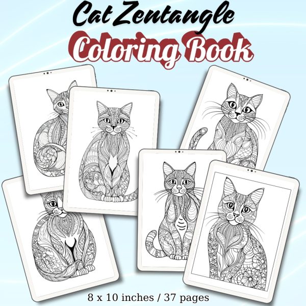 Cat Zentangle Coloring Pages / Sheets of Cat Zentangle {Coloring Book ...