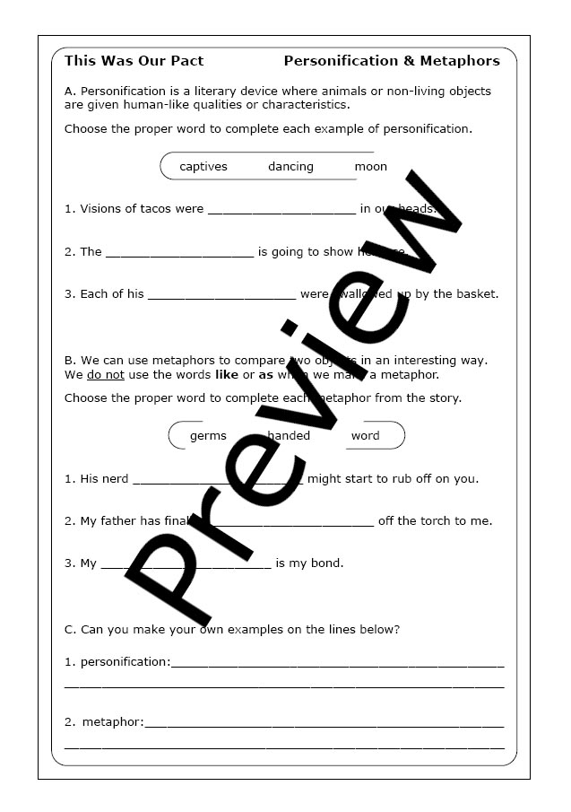 Ryan Andrews "This Was Our Pact" worksheets - Made By Teachers