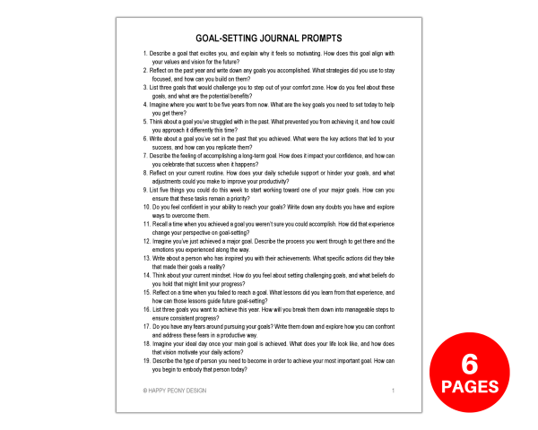 Goal Setting Journal Prompts, Goal Planner, Life Goals, Vision Board ...