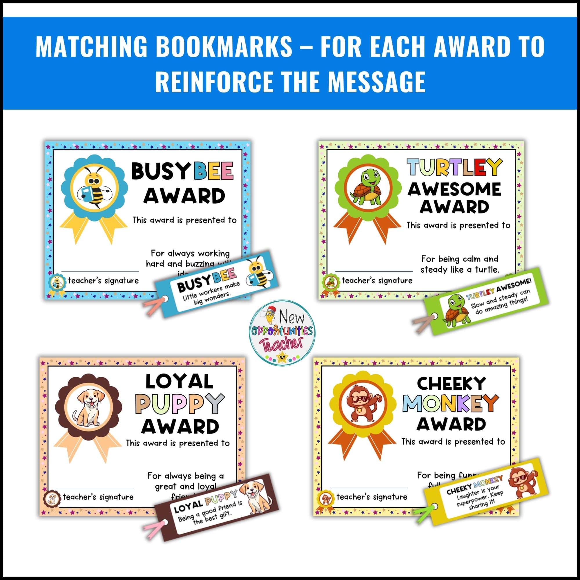 Cute Animal-Themed Silly End of Year Awards - Certificates, Matching ...
