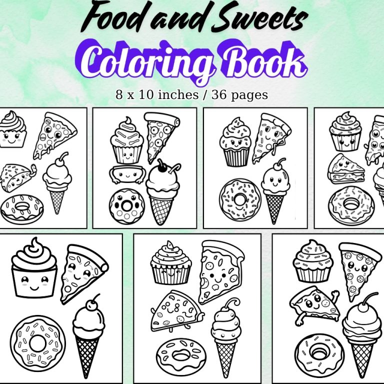 Food and Sweets Coloring Pages / Sheets of Food and Sweets {Coloring ...