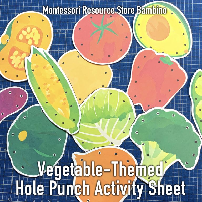 Vegetable-Themed Hole Punch Activity Sheet (Soft Watercolor Design ...