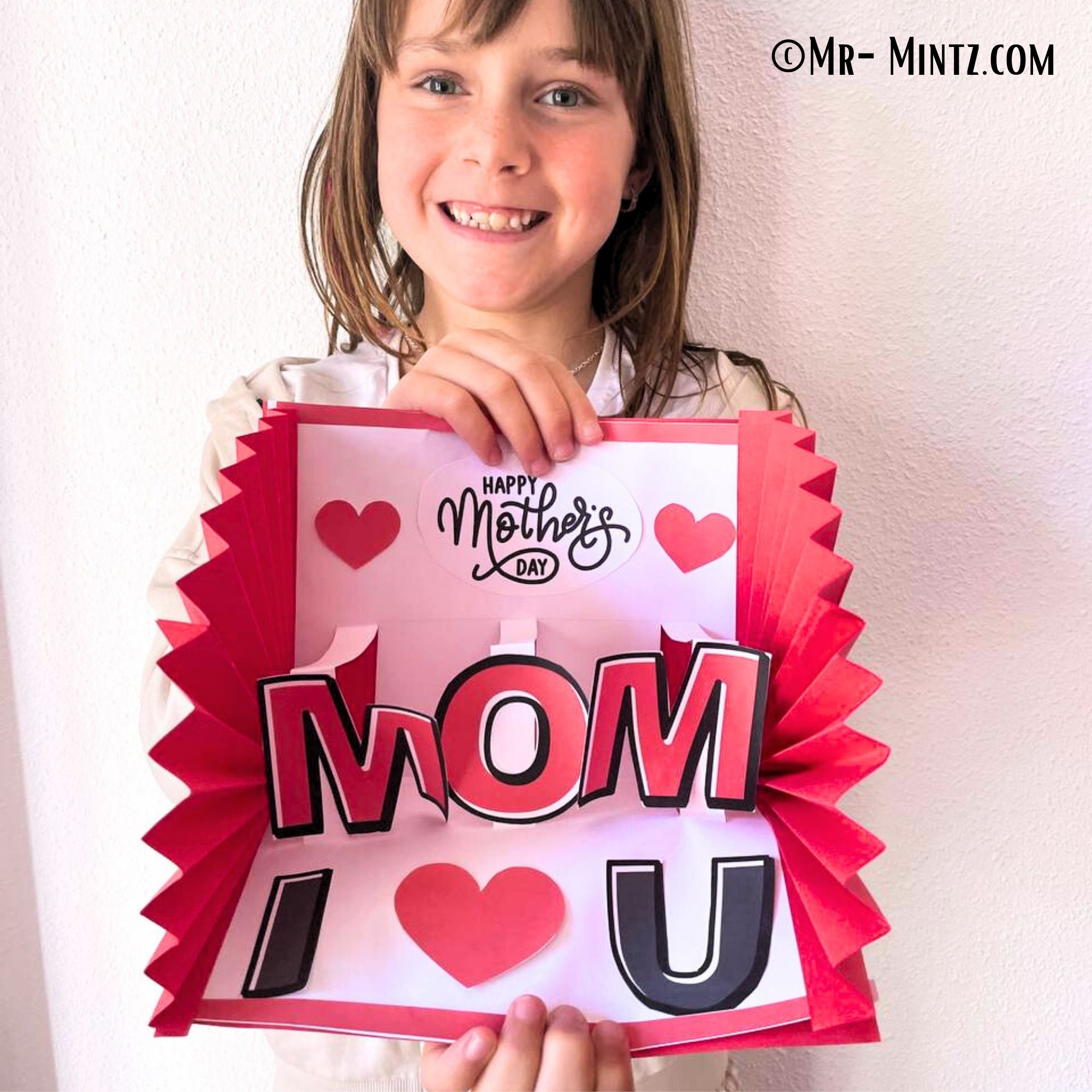 Easy Paper Heart Flower Craft for Kids | Foldable Heart Flower Template ...