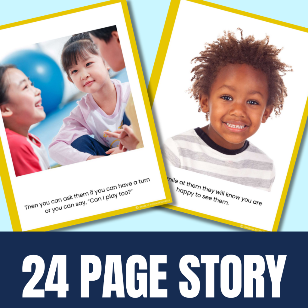 Asking a Friend to Play Social Story with Real Photos | Autism Social ...