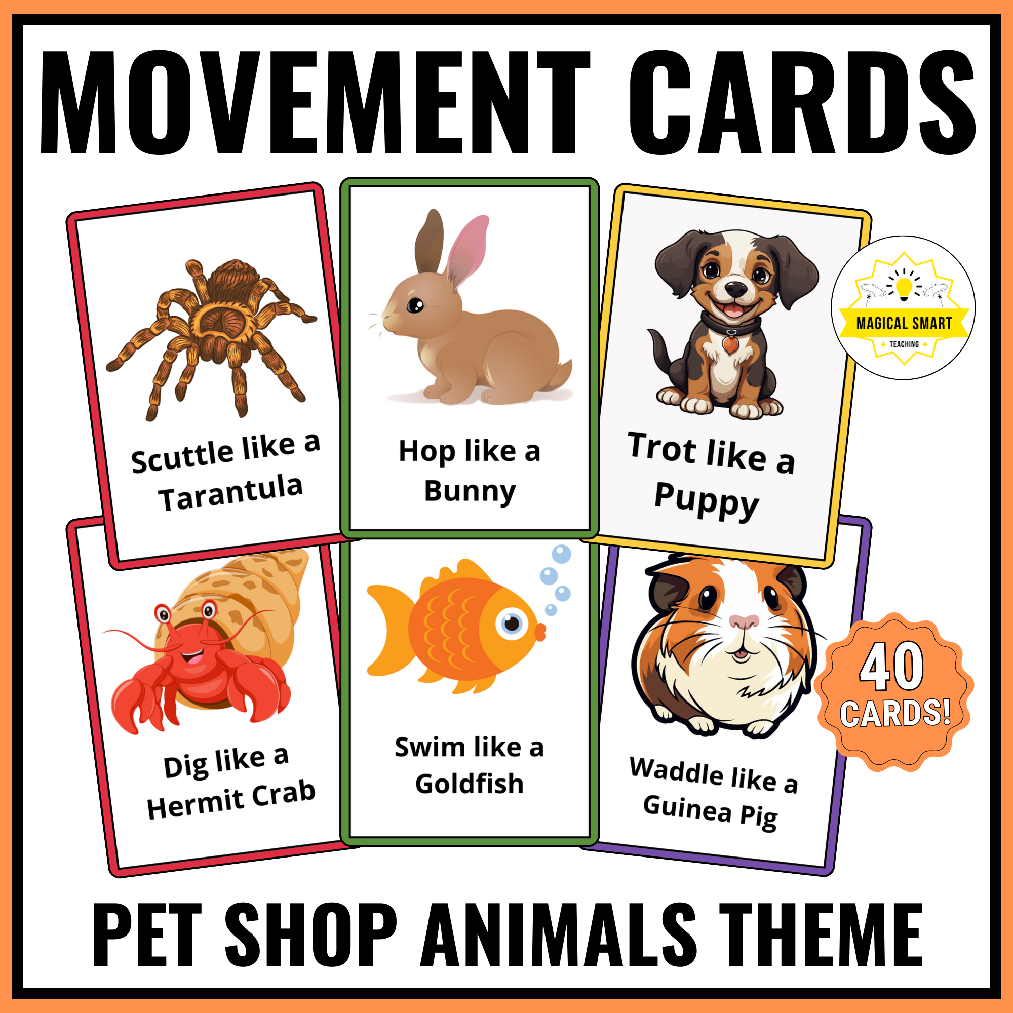 Animal Movement Cards | Brain Breaks | Gross Motor | Transition ...