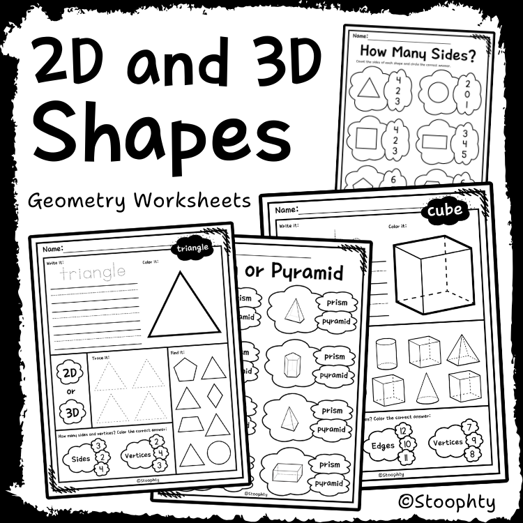 2D and 3D Shapes | Geometry Worksheets | Made By Teachers
