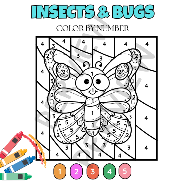 Insects Bugs Spring Activities Color By Number Pages Pre-K Math ...