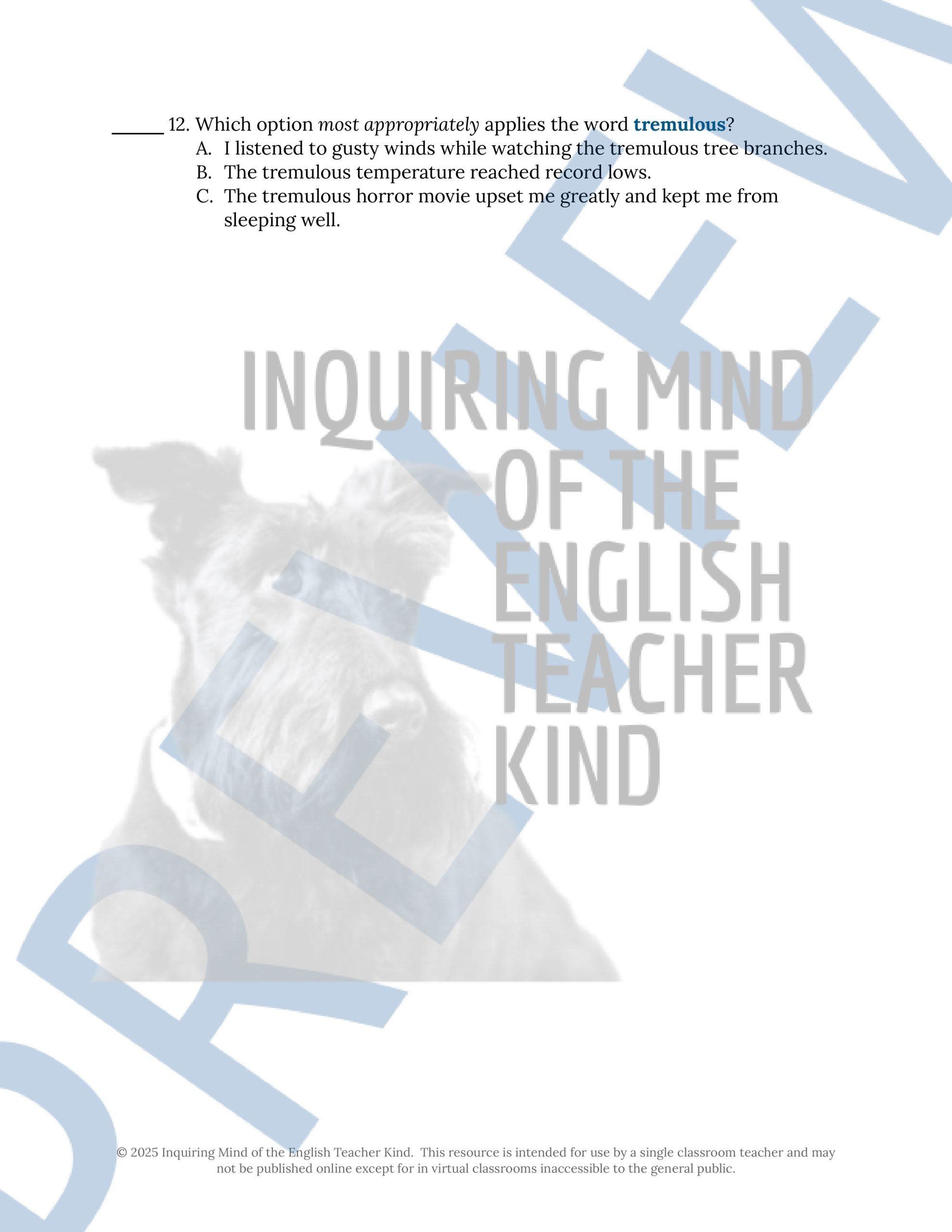 "From Beyond" by H.P. Lovecraft College Readiness Vocabulary Activities ...