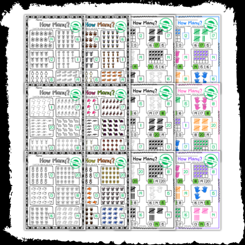 Set 1: How Many? 11–20 | Counting Objects, Ten Frames, Fingers, and ...