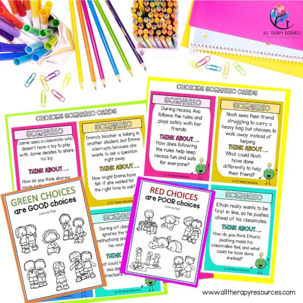 ANGER MANAGEMENT WORKSHEETS - Red & Green Choices - Counseling ...