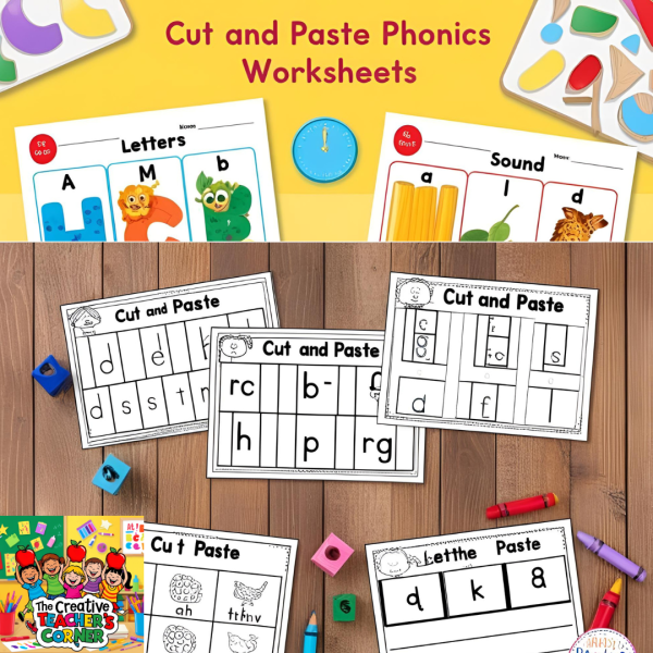 Interactive Phonics Cut and Paste Worksheets – 19-Page Activity Pack ...