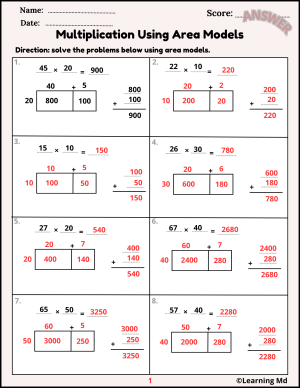 Multiplying 2 Digit Numbers by Multiples of 10 Worksheets. - Made By ...
