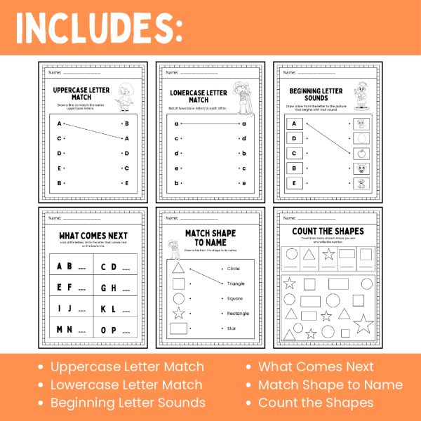 Preschool end of year assessment | letter recognition, upper and ...