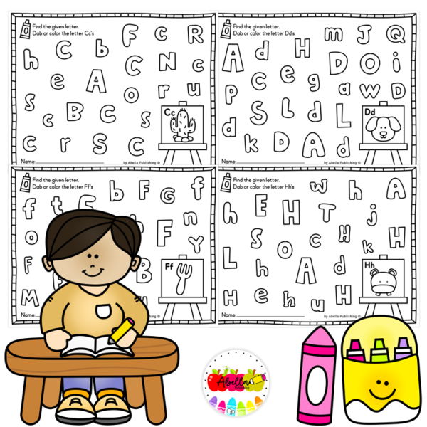I Spy Letters Worksheets for Letter Recognition | Preschool Alphabet ...