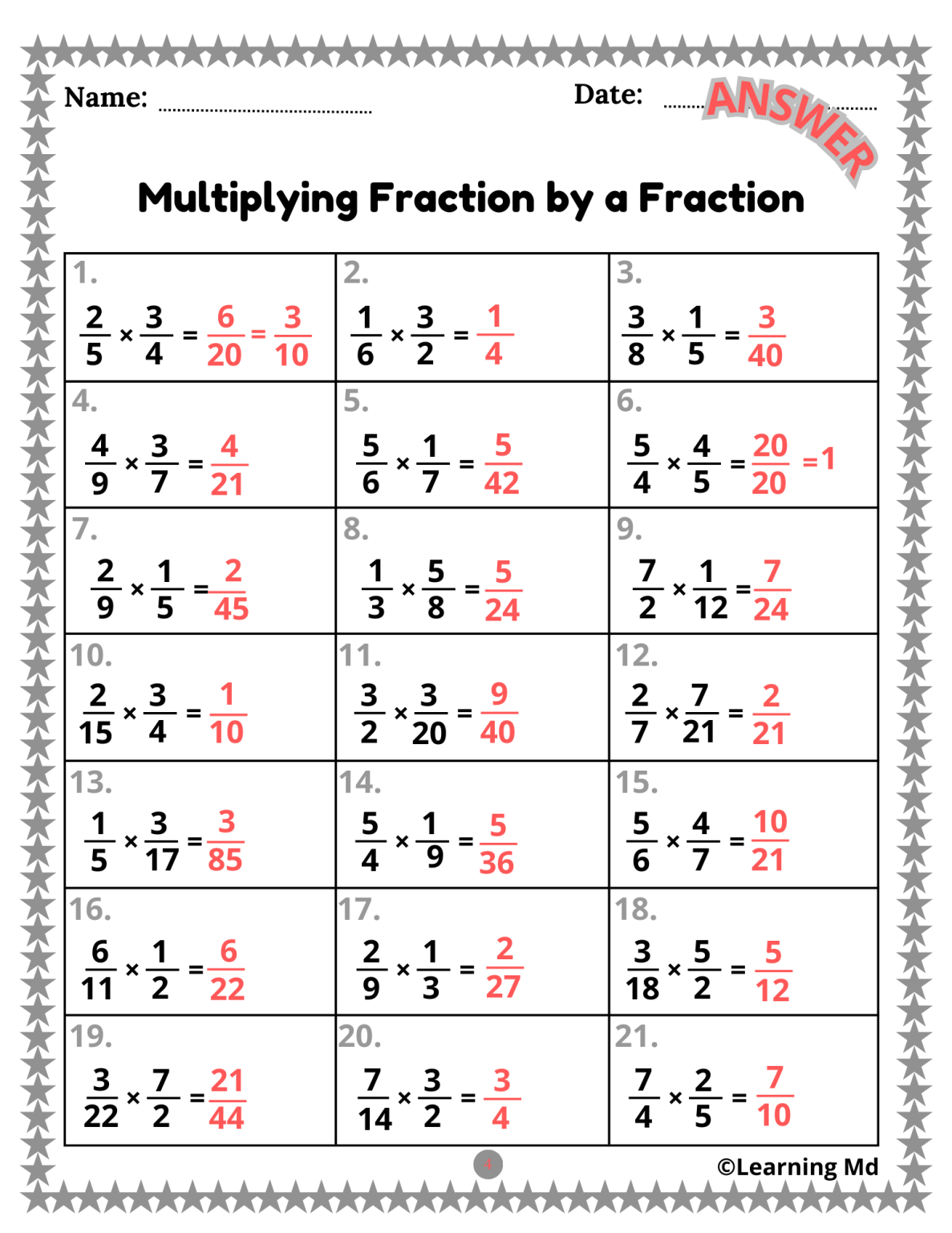 multiplying fractions by a whole numbers, fractions, mixed numbers ...