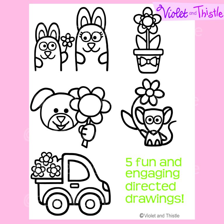 Directed Drawing Mother Day Flower Bunny Spring Mom Writing Learn How ...