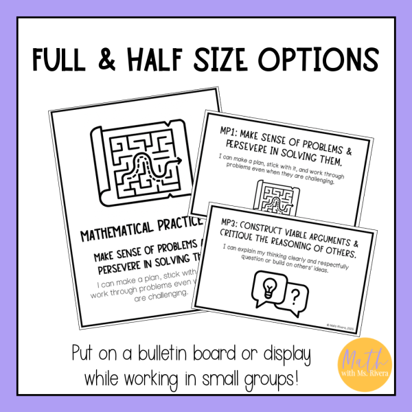 8 Mathematical Practices Posters with I Can Statements | Math Standards ...
