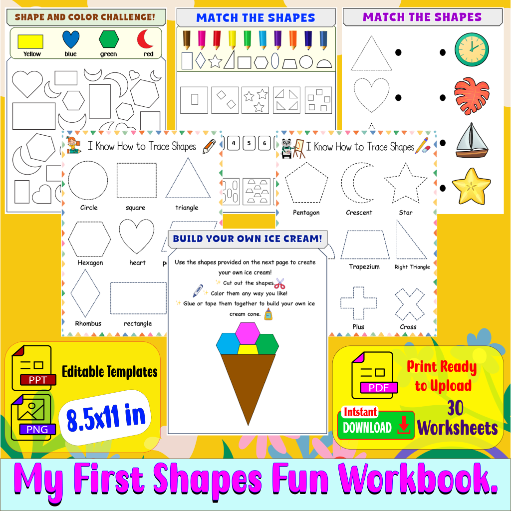 My First Shapes Fun Workbook. | Made By Teachers