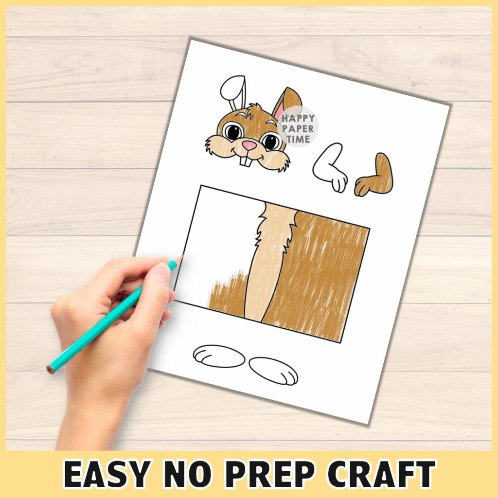 Bunny Rabbit toilet paper roll craft Printable Pet Animal Coloring ...