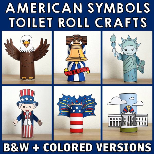 American Symbols toilet paper roll craft 4th of July Printable Coloring ...