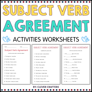 Printable Subject Verb Agreement Grammar Worksheets Practice for Grade ...