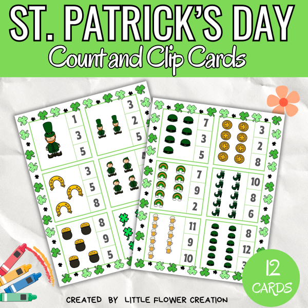 St. Patrick March Preschool -K -Math Center Activity -Count The Room ...