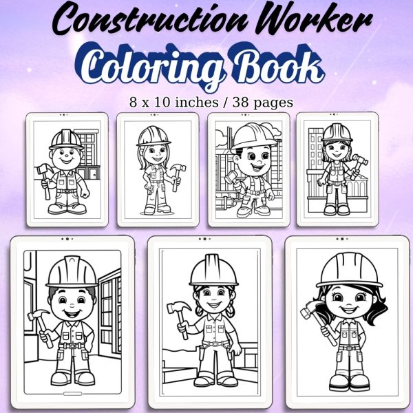 Construction Worker Coloring Pages / Sheets of Construction Worker ...