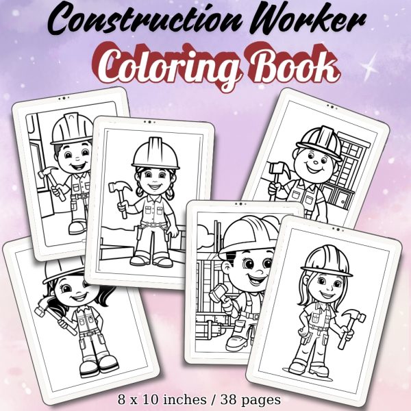 Construction Worker Coloring Pages / Sheets of Construction Worker ...