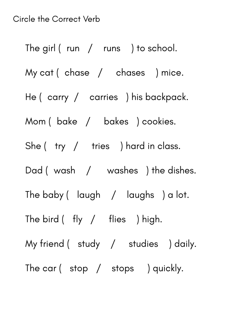 verbs ending with s es ies exercises - Made By Teachers