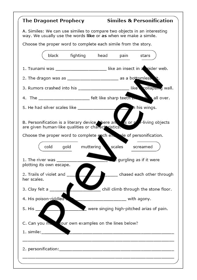 Tui T. Sutherland "The Dragonet Prophecy" (Book #1) worksheets - Made ...
