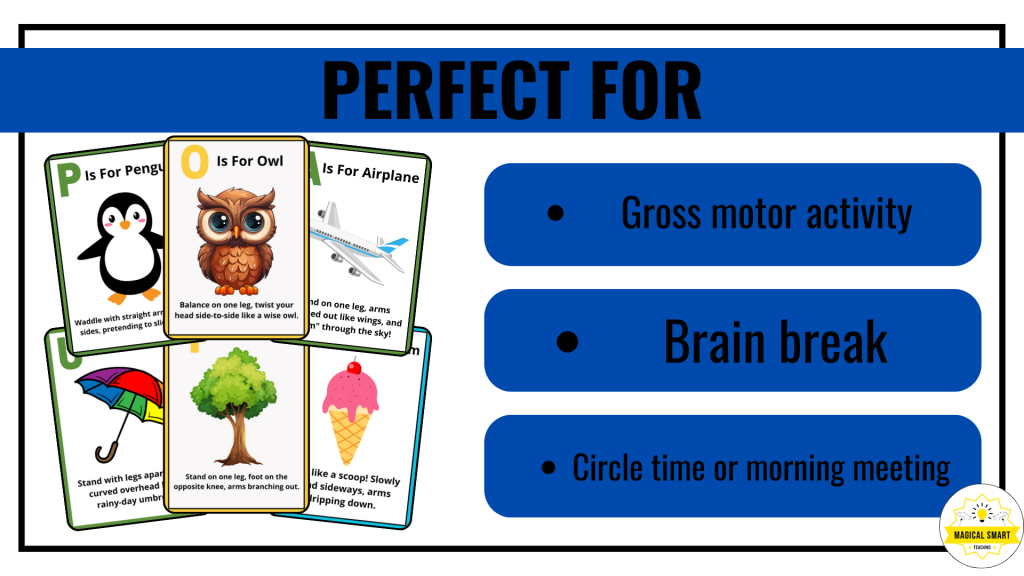 Alphabet Movement Cards / Brain Break -ABC Gross Motor Skill Transition ...